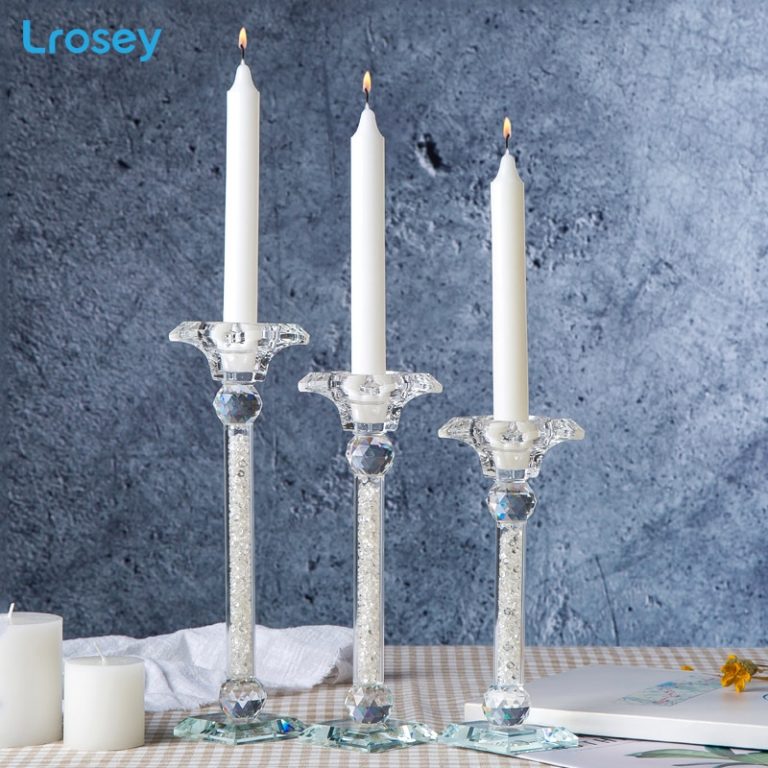 Crystal glass candlestick transparent candle holders - christianschoices